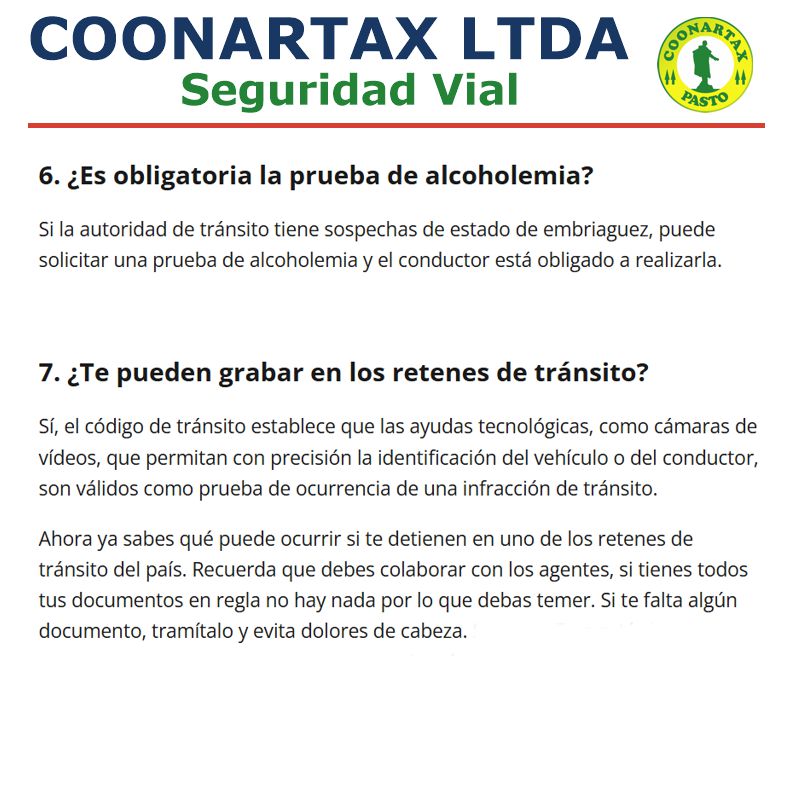 Seguridad Vial - Coonartax Ltda
